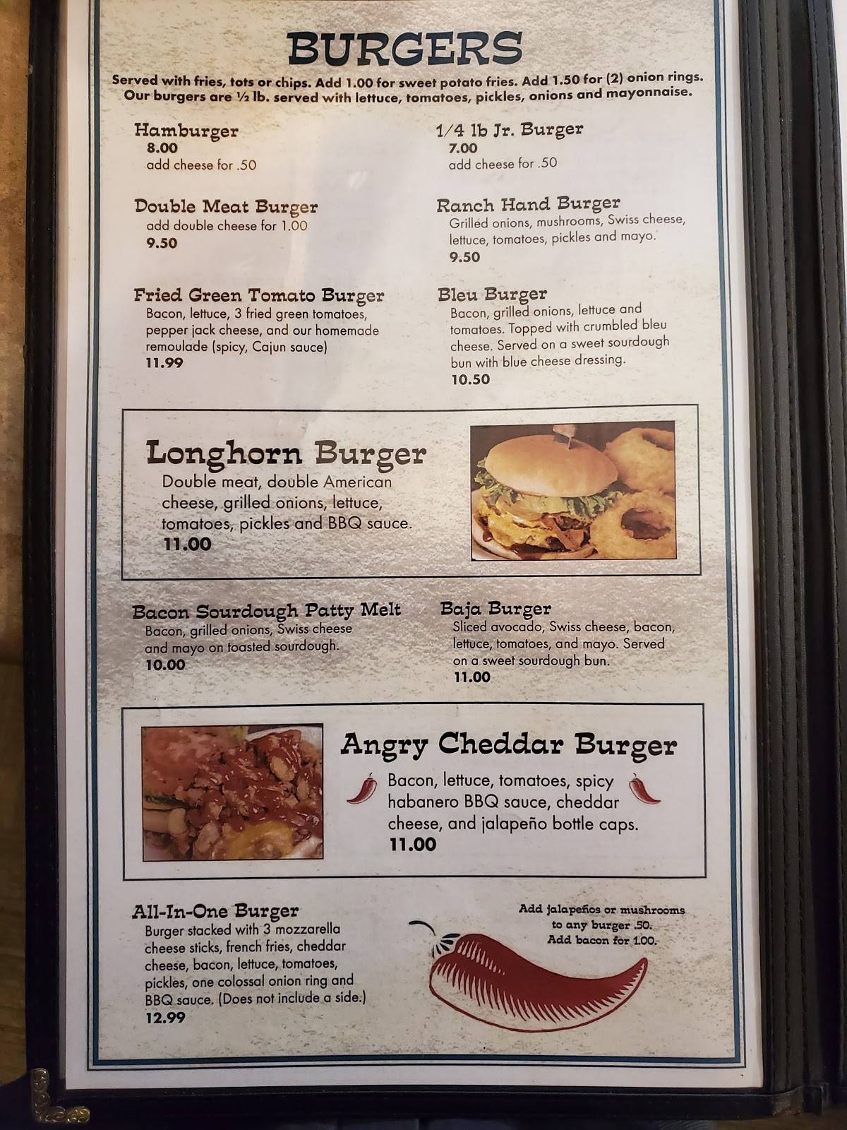 Menu at Ranch Hand Cafe, Cleveland, TX-321