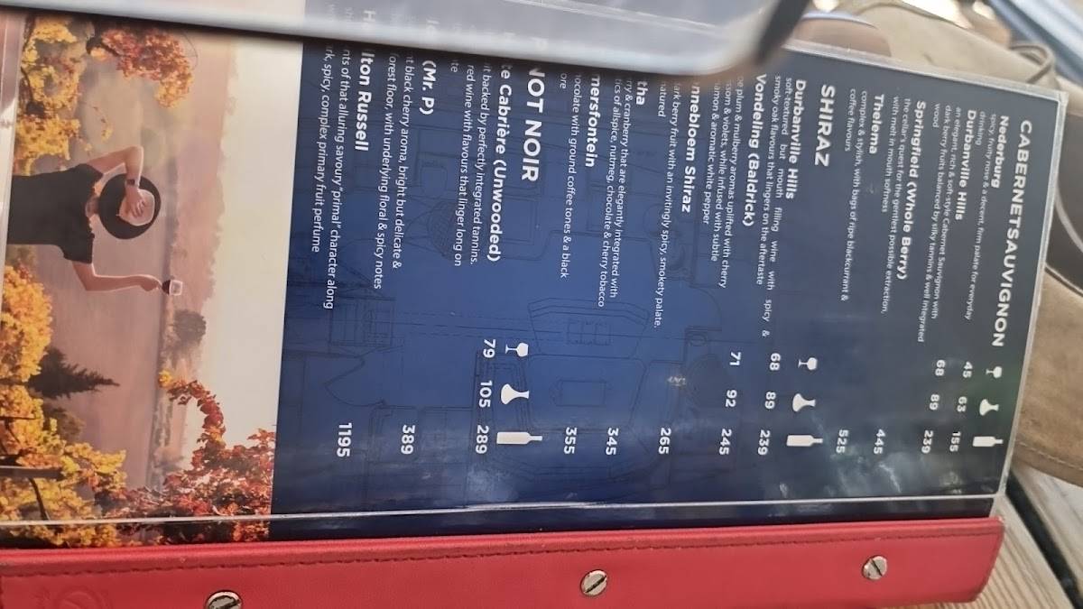 Menu at Quay Four Restaurant, Cape Town, Quay