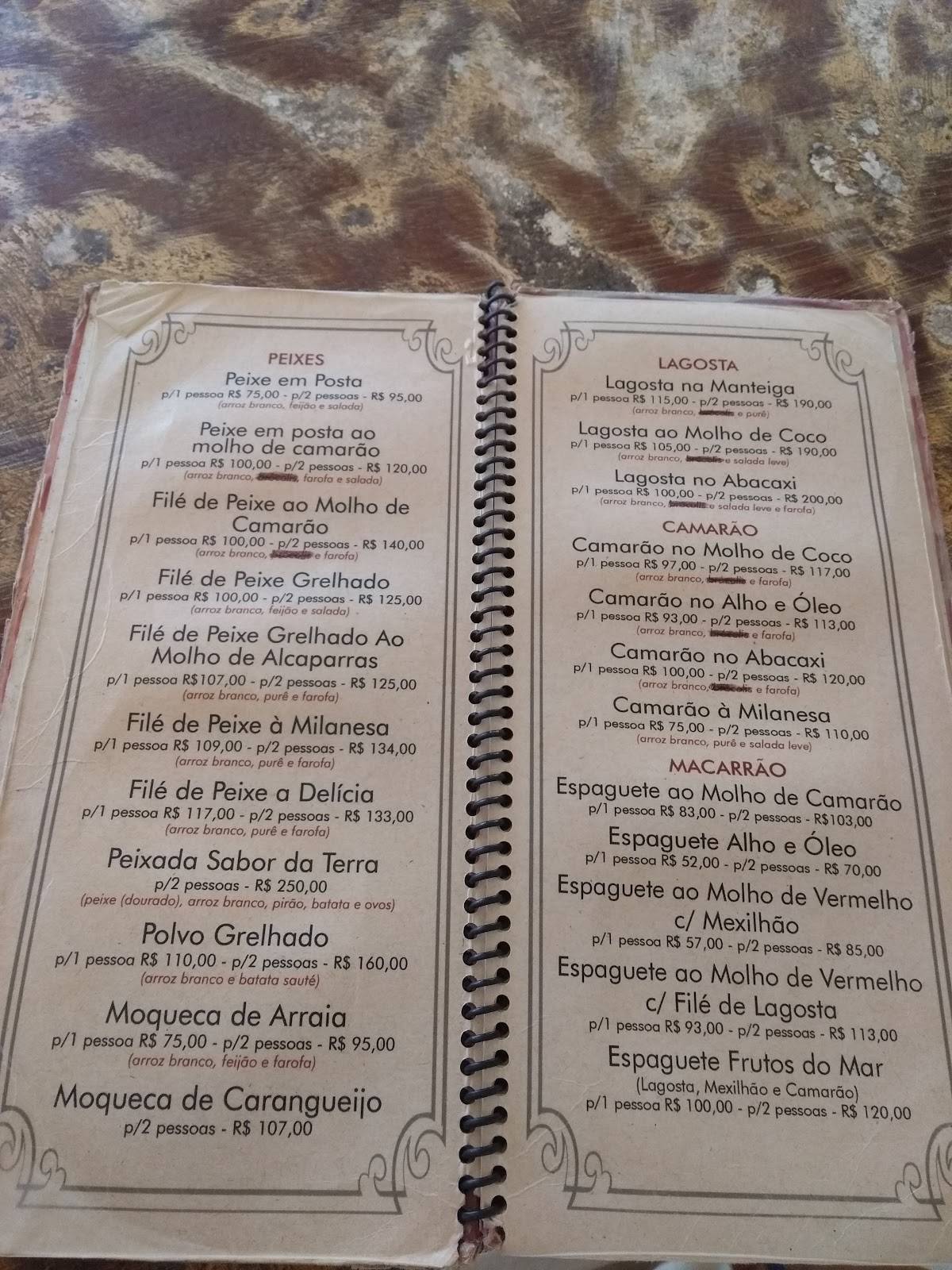 Menu em Restaurante Sabor da Terra, Vila de Jericoacoara