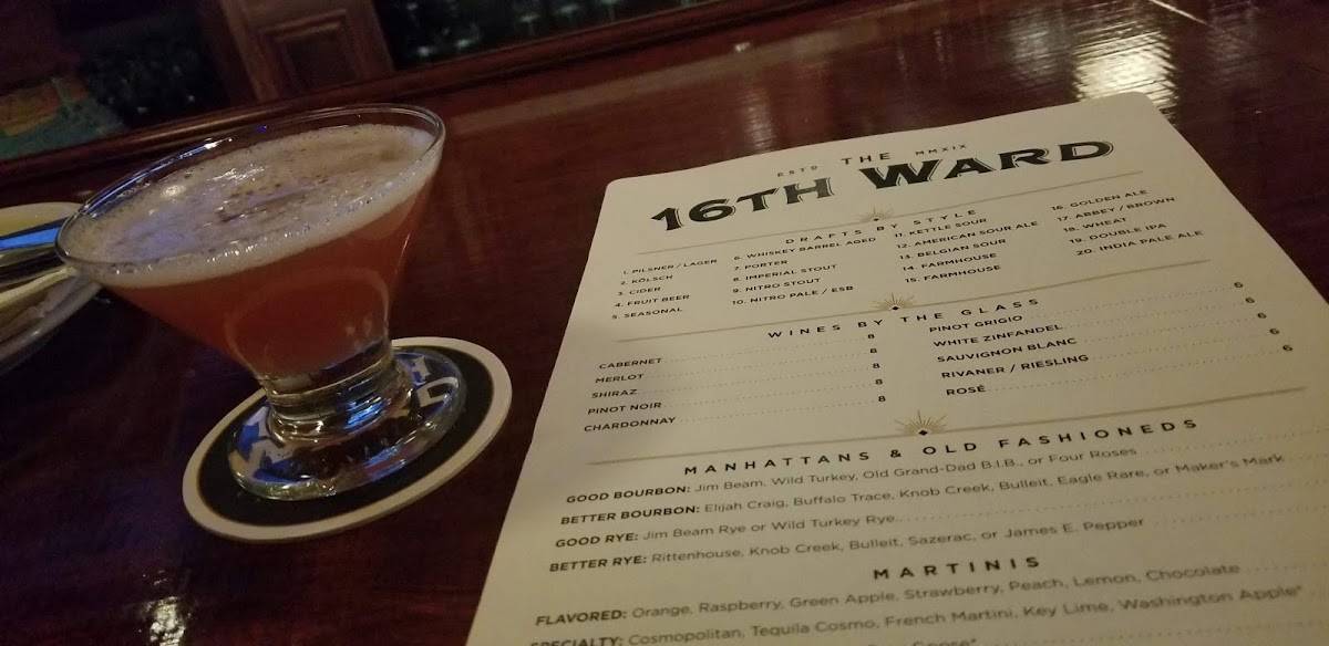 Menu at The 16th Ward pub & bar, Scranton