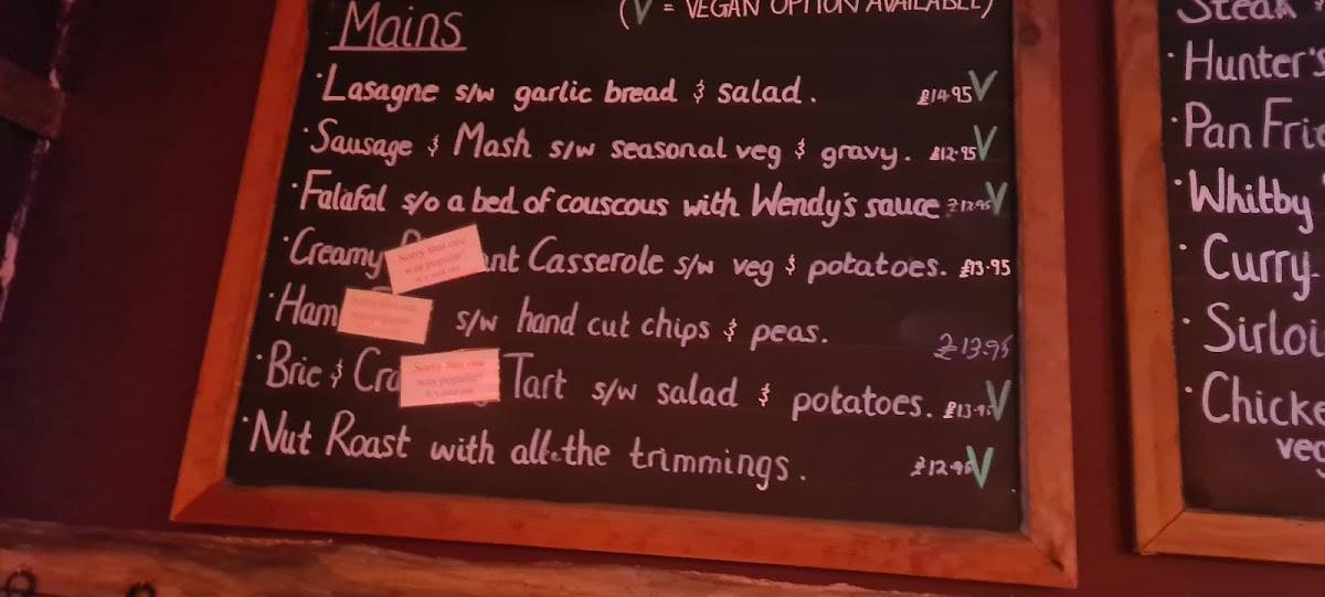 Menu at The Middleton Arms pub & bar, Pickering