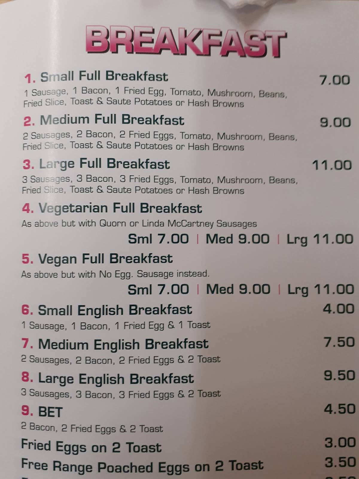 Menu at Posh Pigs Café Ltd. cafe, Beccles