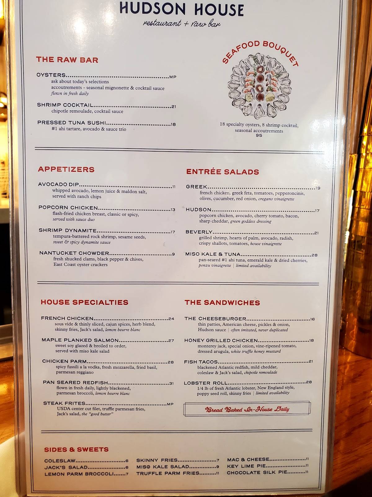 Menu at Hudson House restaurant, Addison, Belt Line Rd