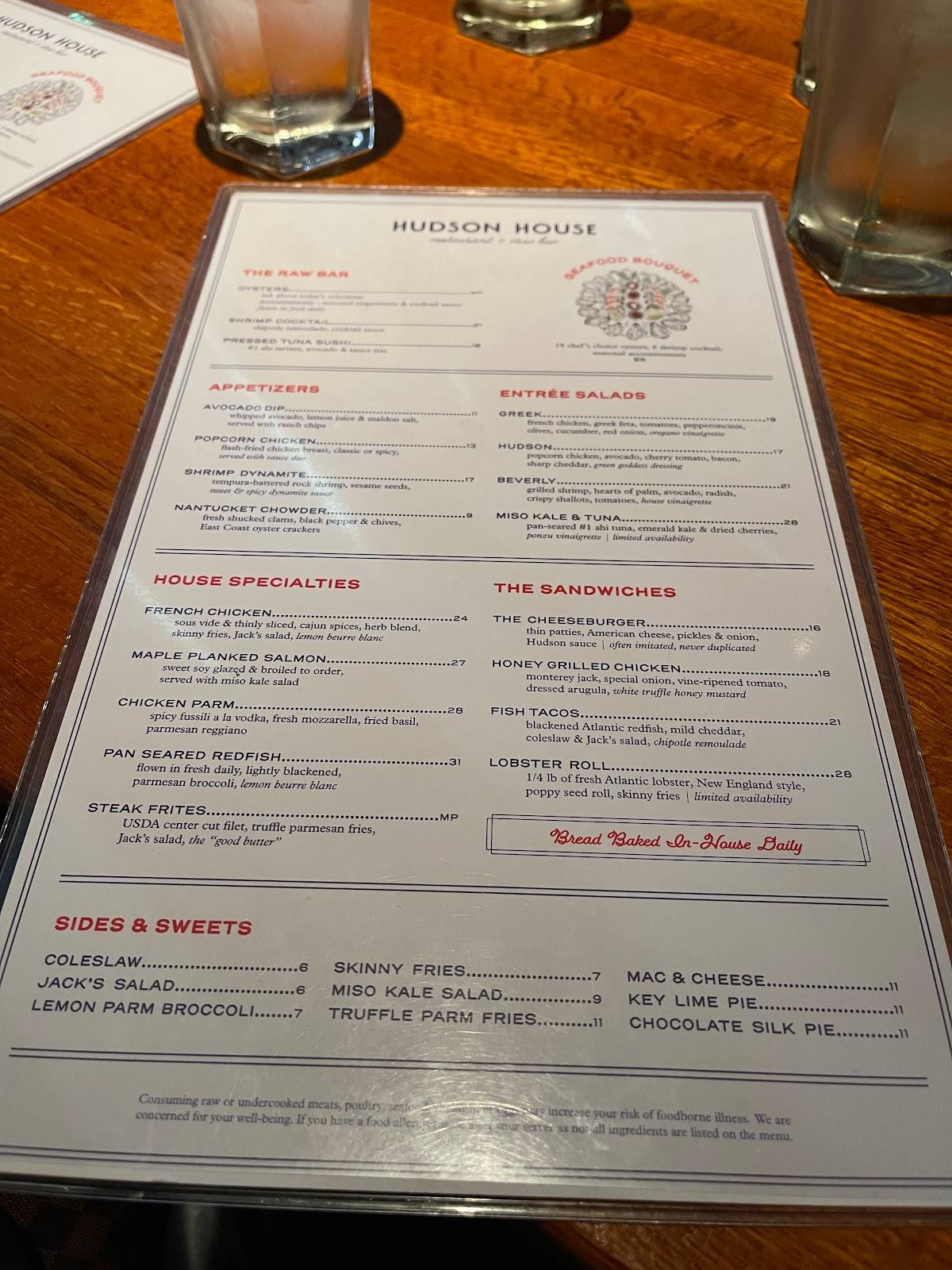 Menu at Hudson House restaurant, Addison, Belt Line Rd