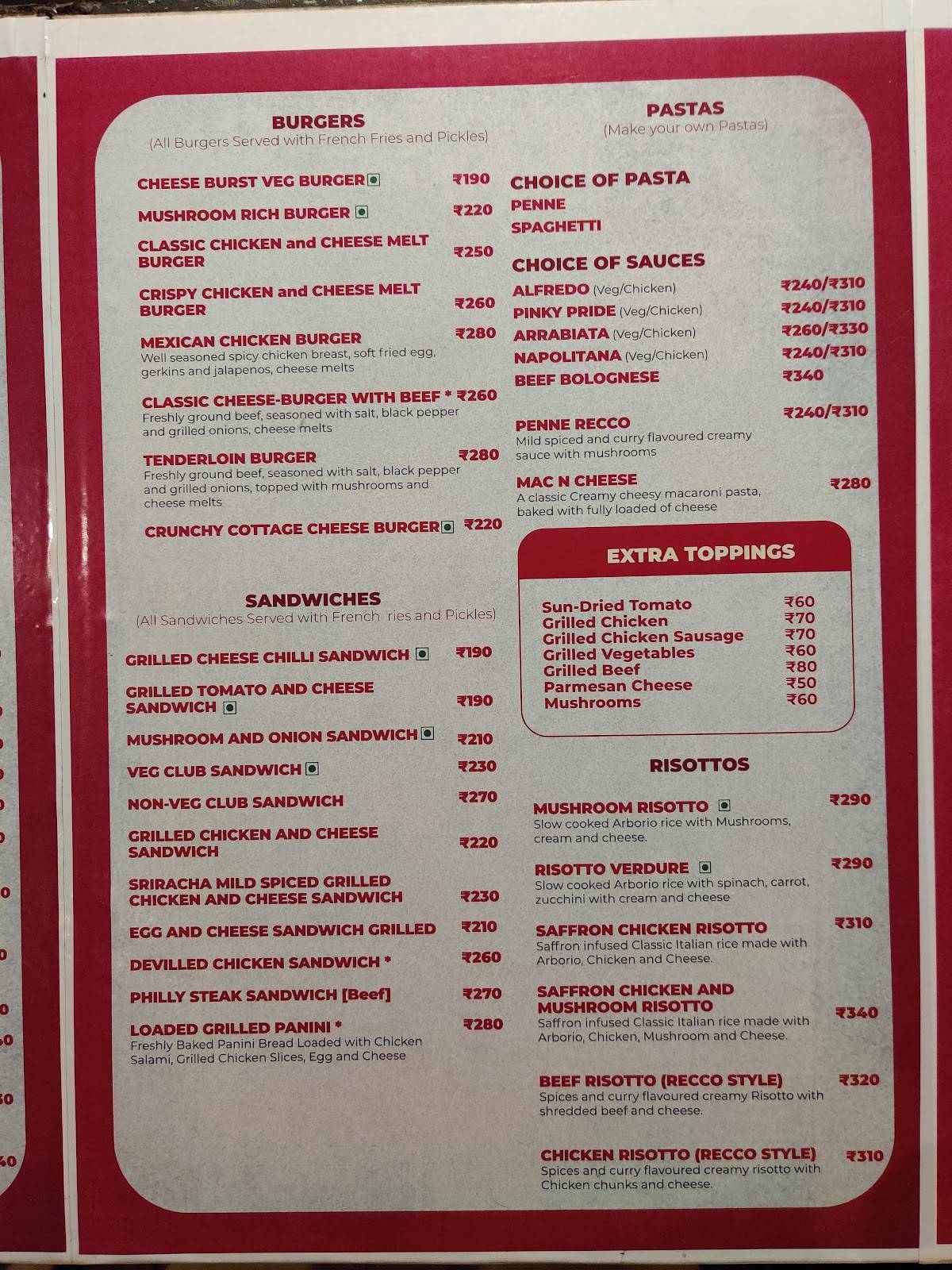 Menu at Cafficana Kozhikode, Kozhikode