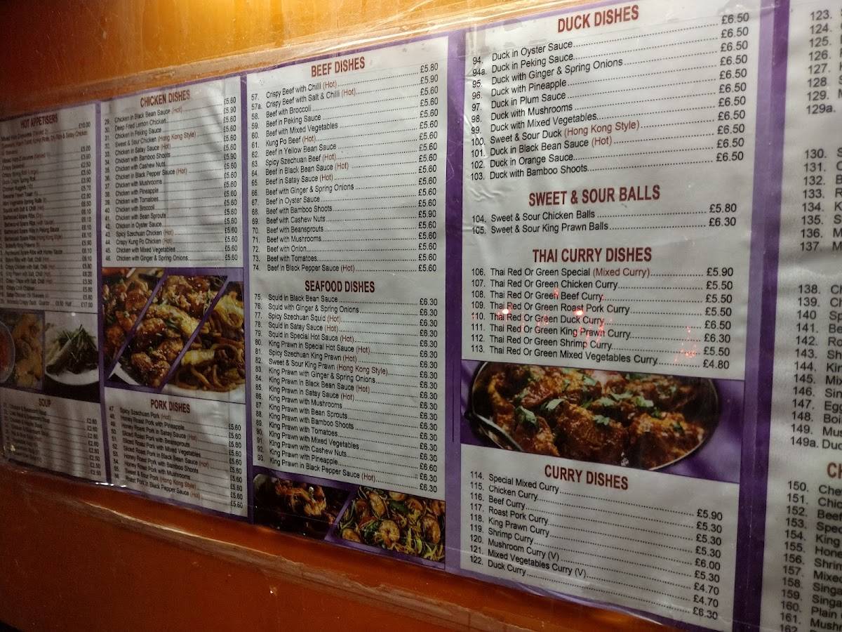 Menu at Mandarin & Chinese fast food, South Molton