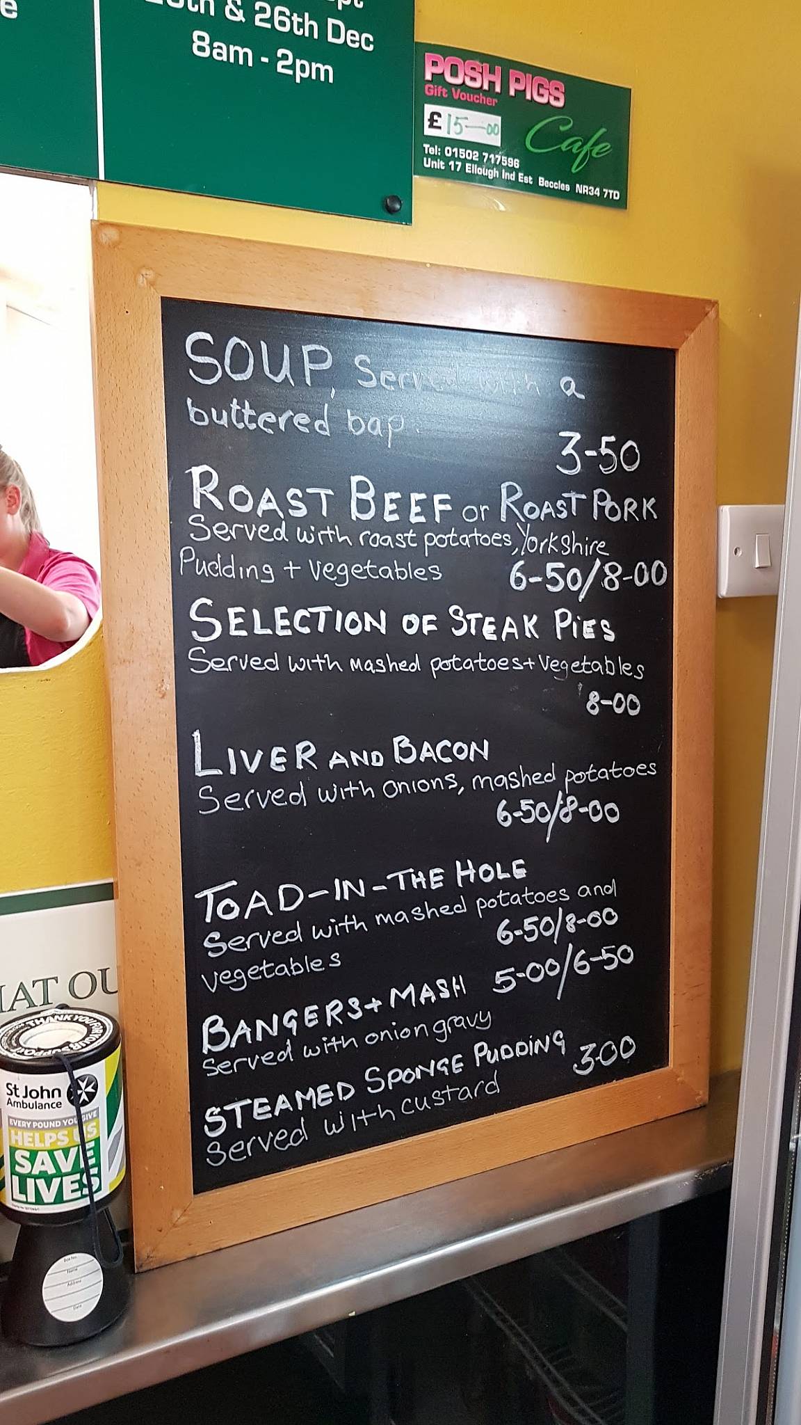 Menu at Posh Pigs Café Ltd. cafe, Beccles