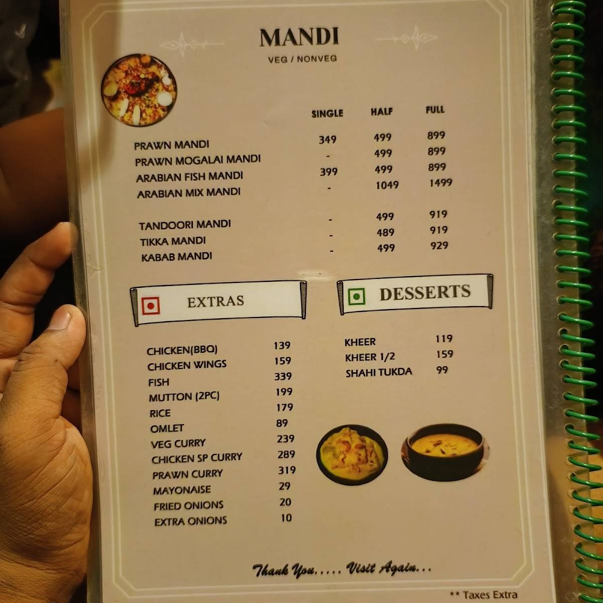 Menu at Barkaas Arabic Restaurant, Ongole