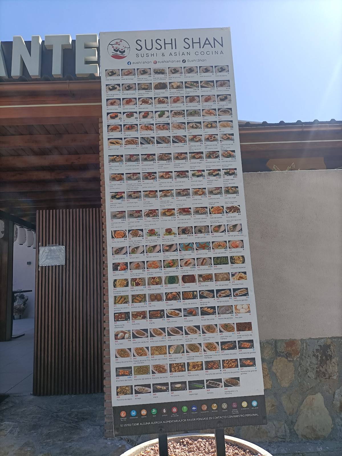 Carta del restaurante SUSHI SHAN, Getafe