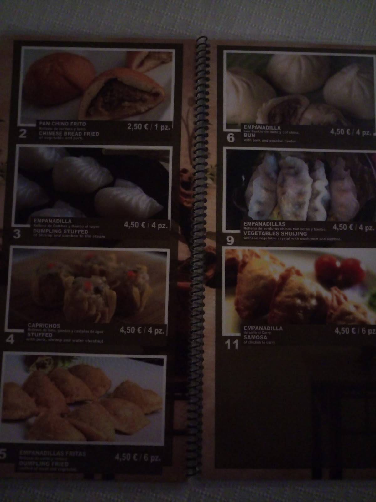 Menu at Zen restaurant, Rota