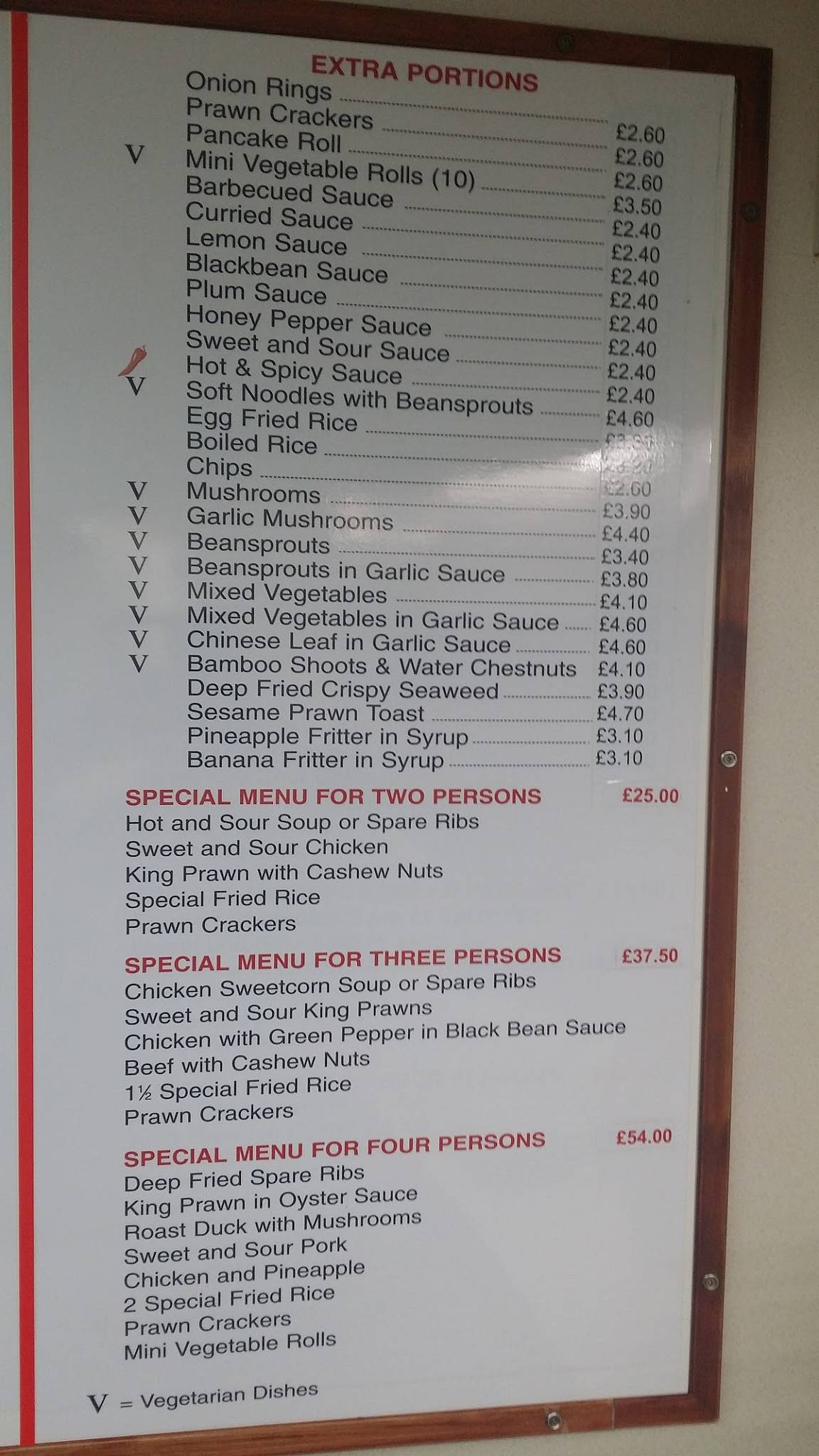 Menu at Siew May fast food, Dawlish