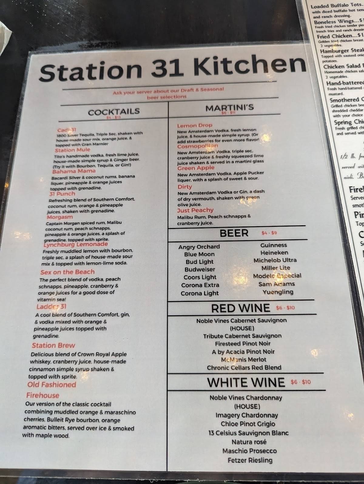 Menu at Station 31 Kitchen pub & bar, Chelsea