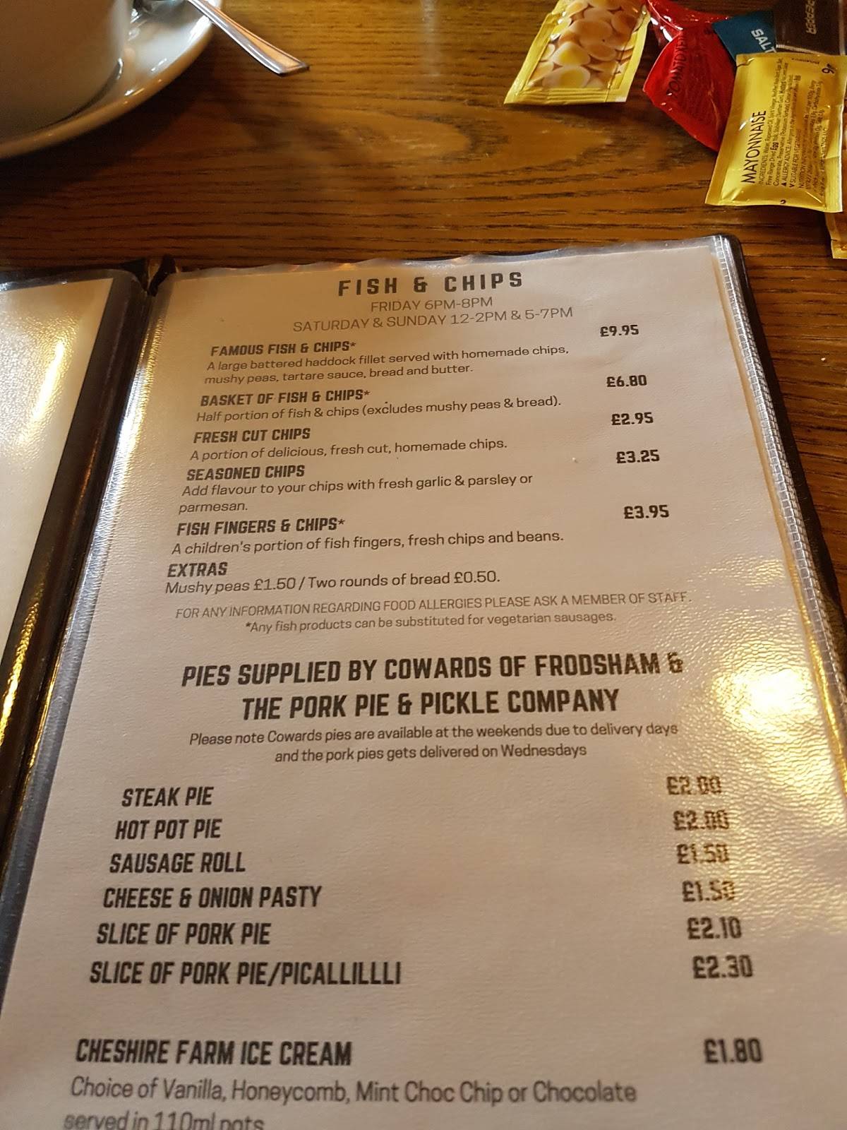 Menu at The Ferry Tavern pub & bar, Warrington