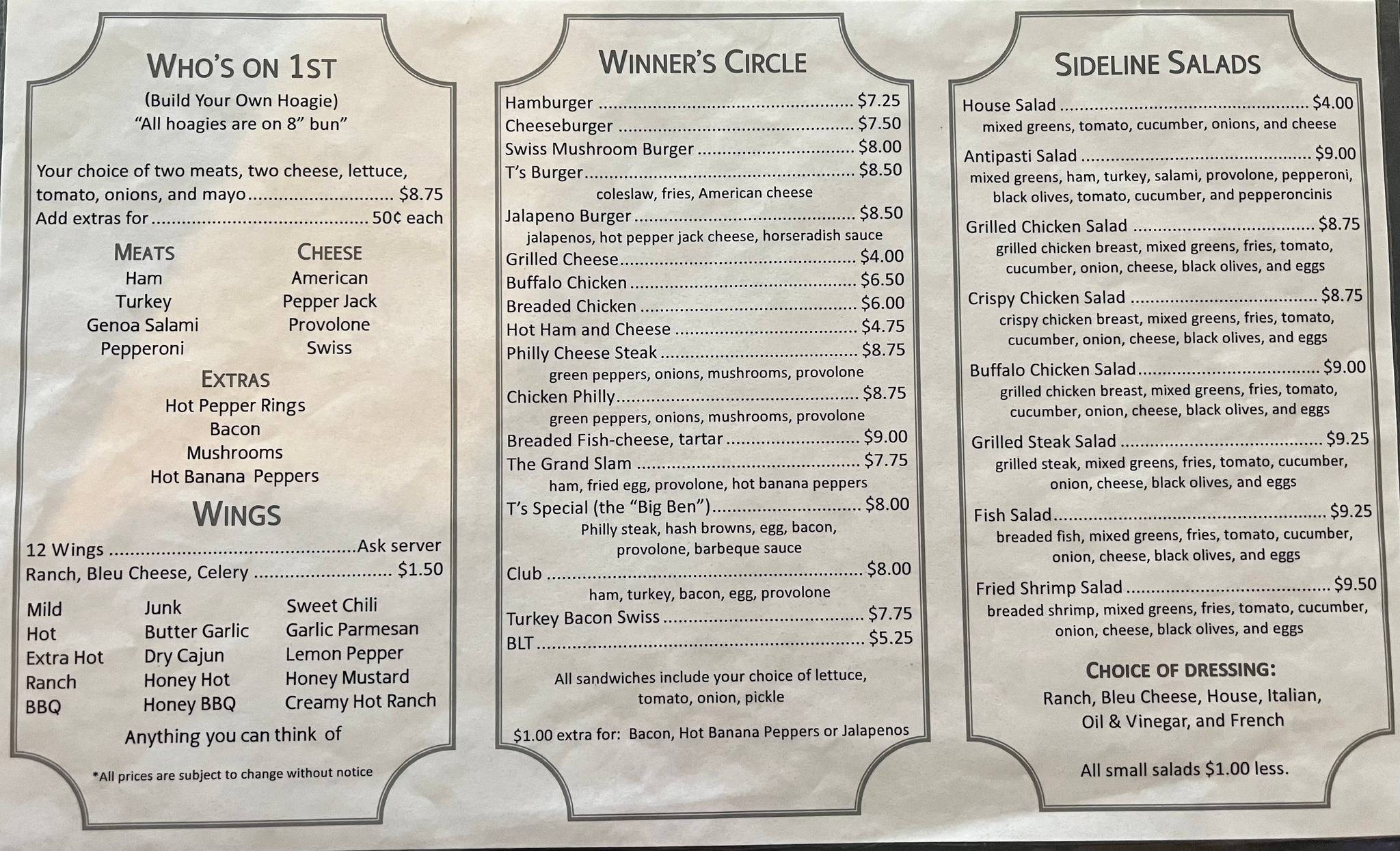 Menu At T s Locker Room Pub Bar Burgettstown Menu At T s Locker Room Pub Bar Burgettstown