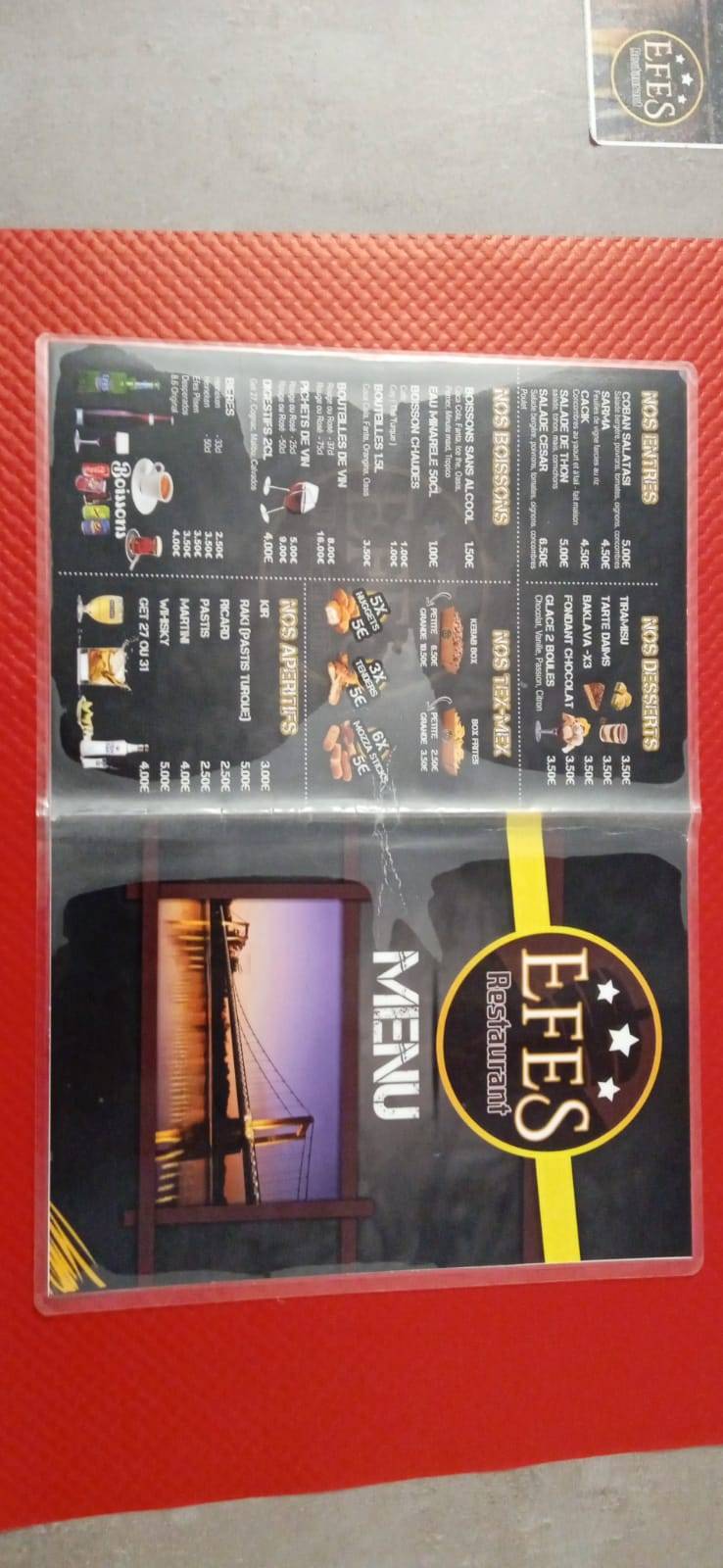 Menu au EFES Restaurant, Cosne-Cours-sur-Loire