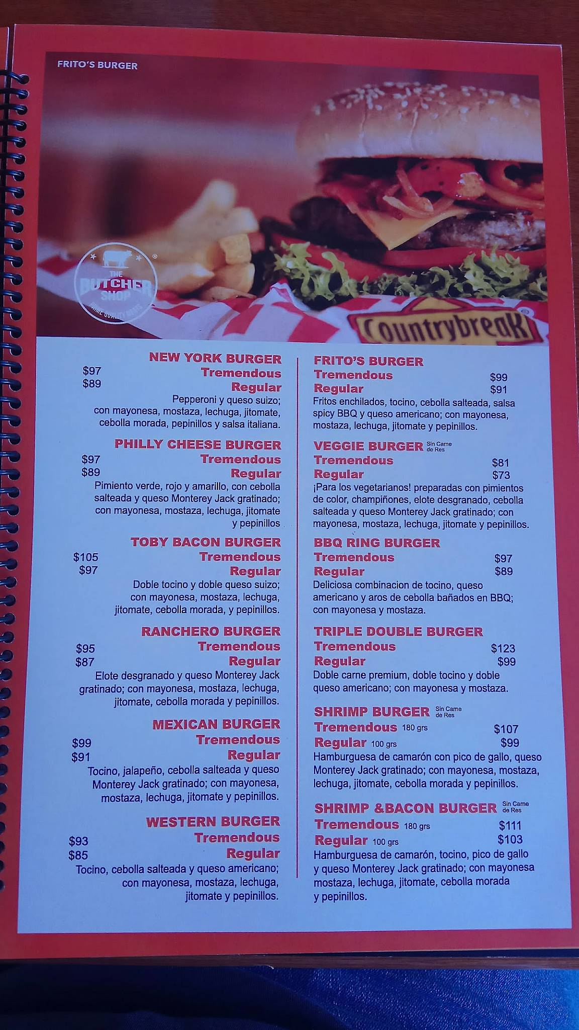 Carta del restaurante Countrybreak Bosques, Aguascalientes, Monte ...