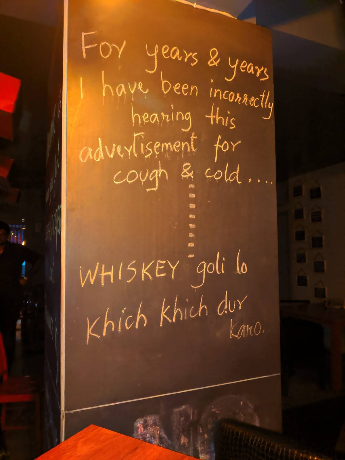 Menu at The Other Side, Dhanbad