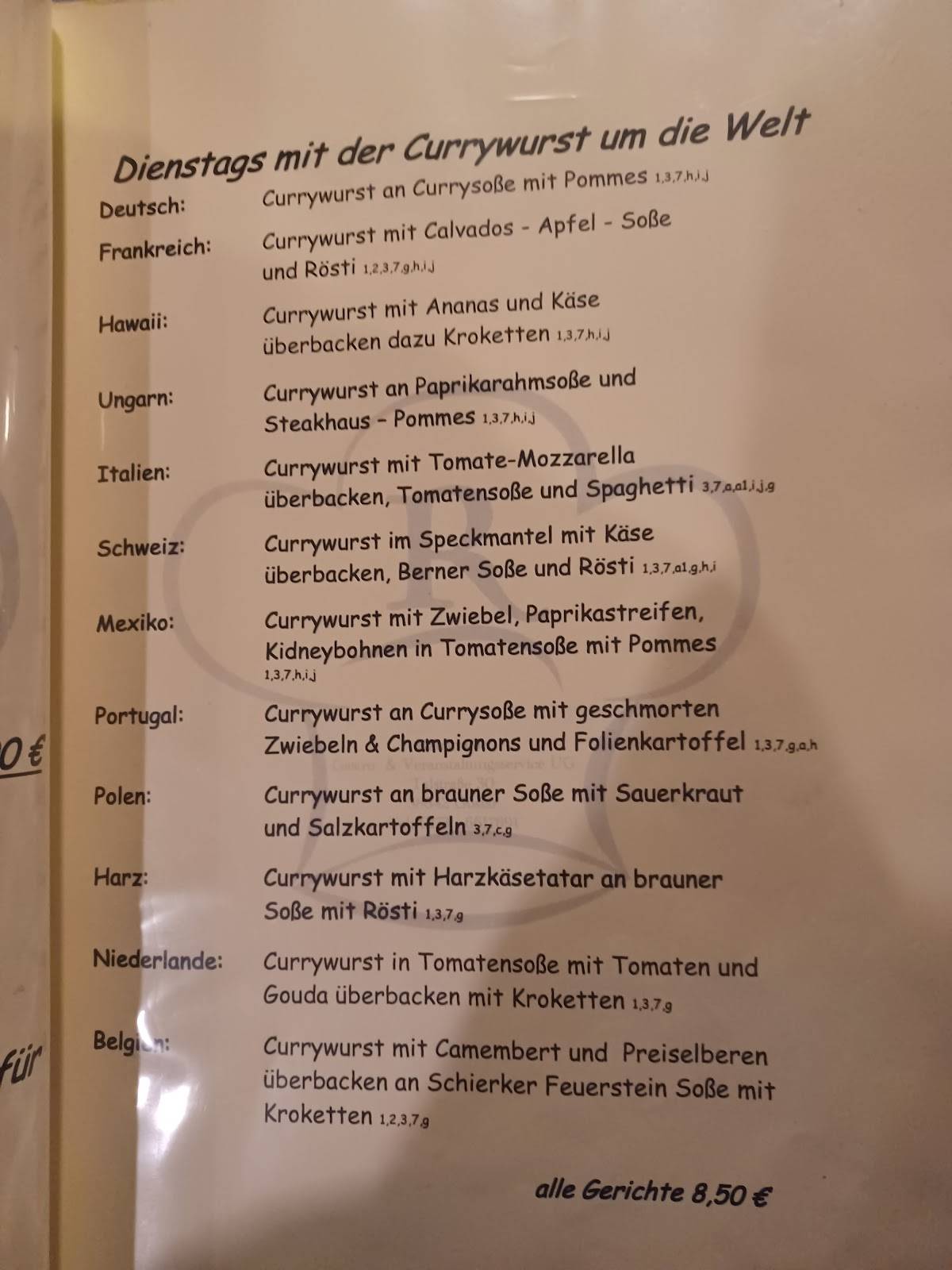 Speisekarte von Flösser Stube Oker restaurant, Goslar