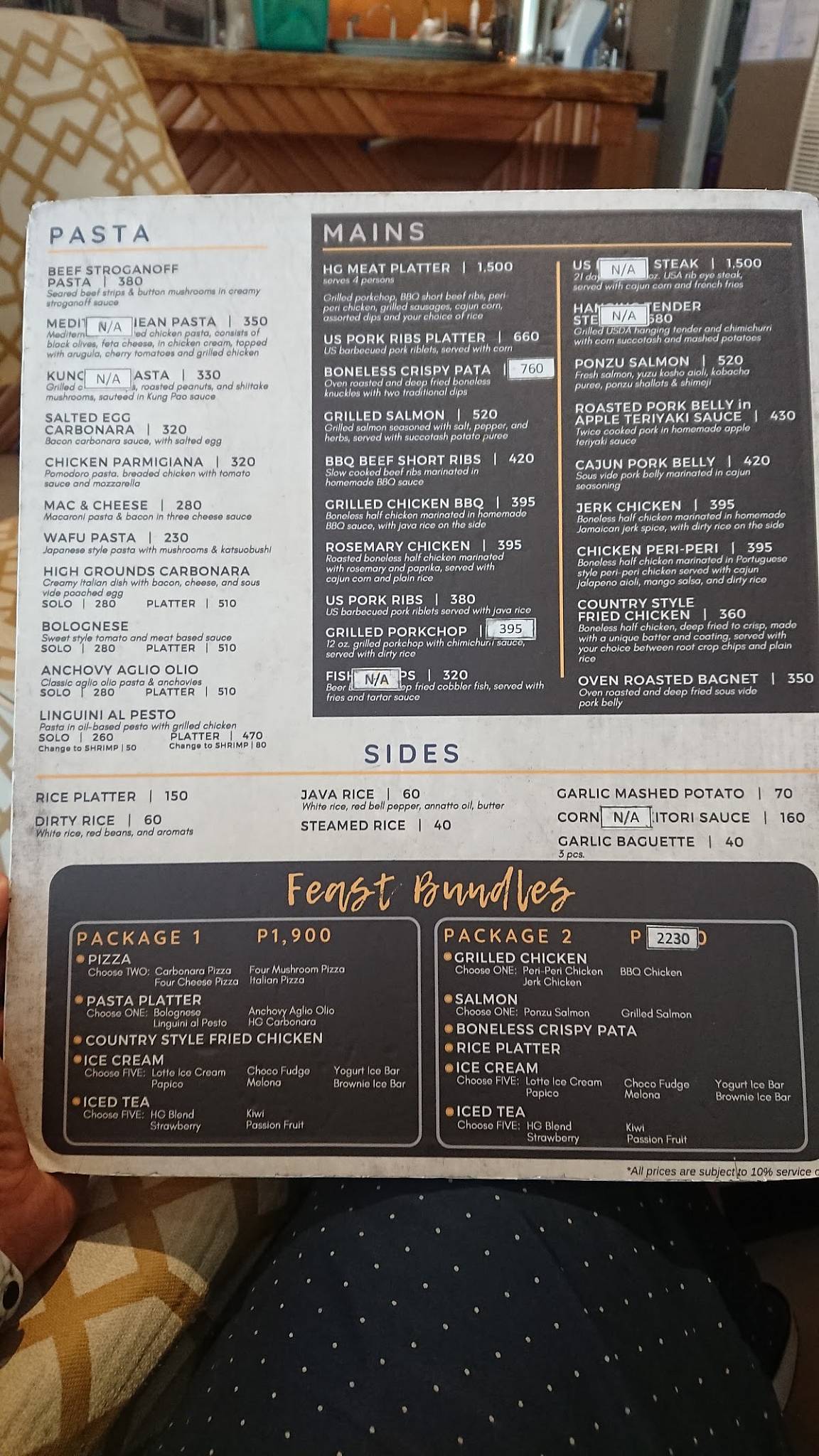 Menu at High Grounds Café cafe, Quezon City