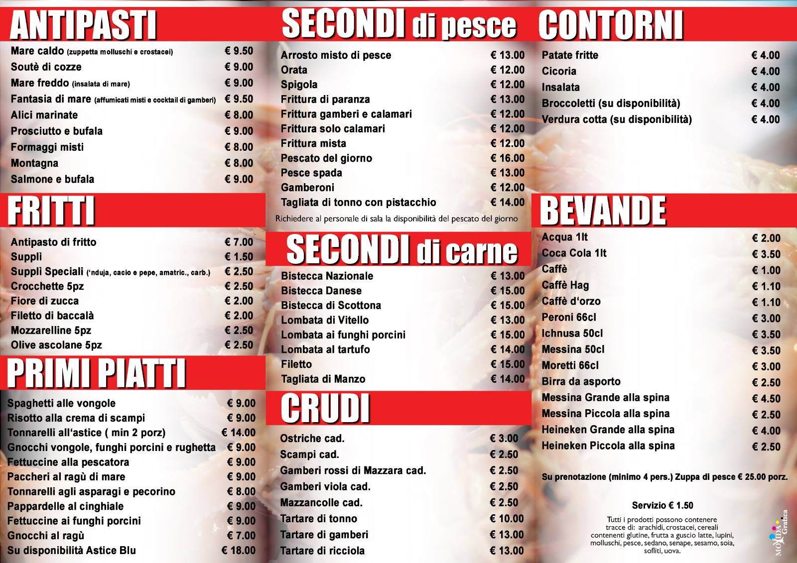 Menu da Ristorante Da Vincenzo L'Oasi della Pace, Albano Laziale