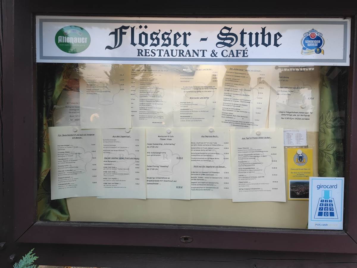 Speisekarte von Flösser Stube Oker restaurant, Goslar