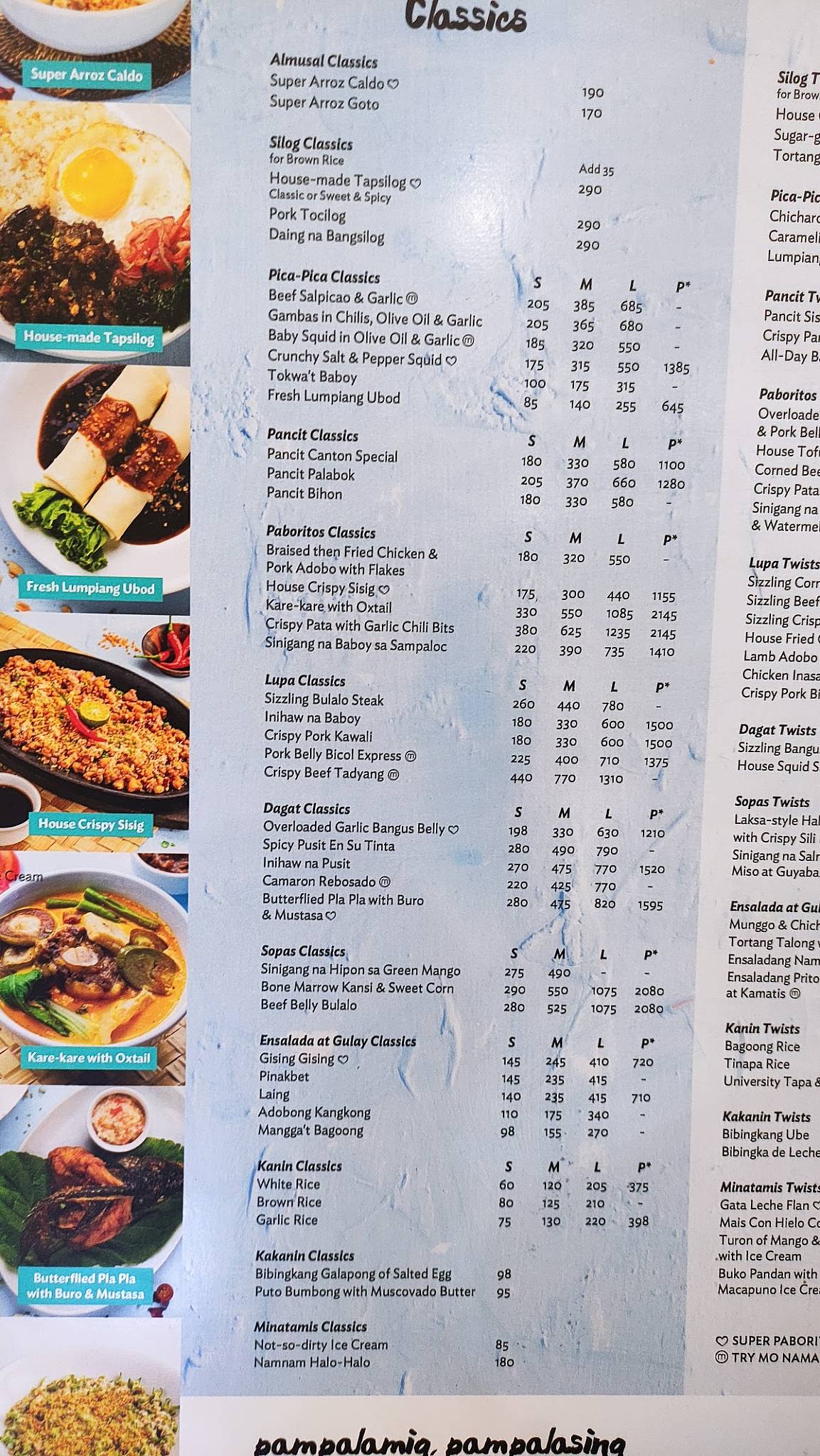 Menu at Manam Café restaurant, Mandaluyong, G/F The Podium