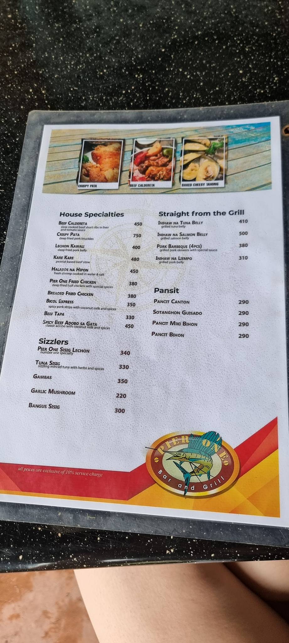 Menu at Pier One Bar & Grill, Subic Bay Freeport Zone, Lot 249 ...