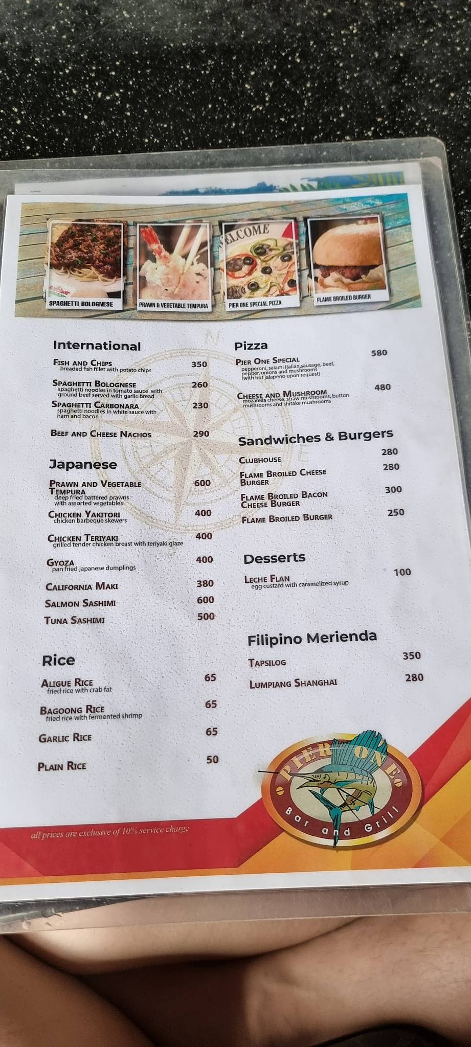 Menu at Pier One Bar & Grill, Subic Bay Freeport Zone, Lot 249 ...