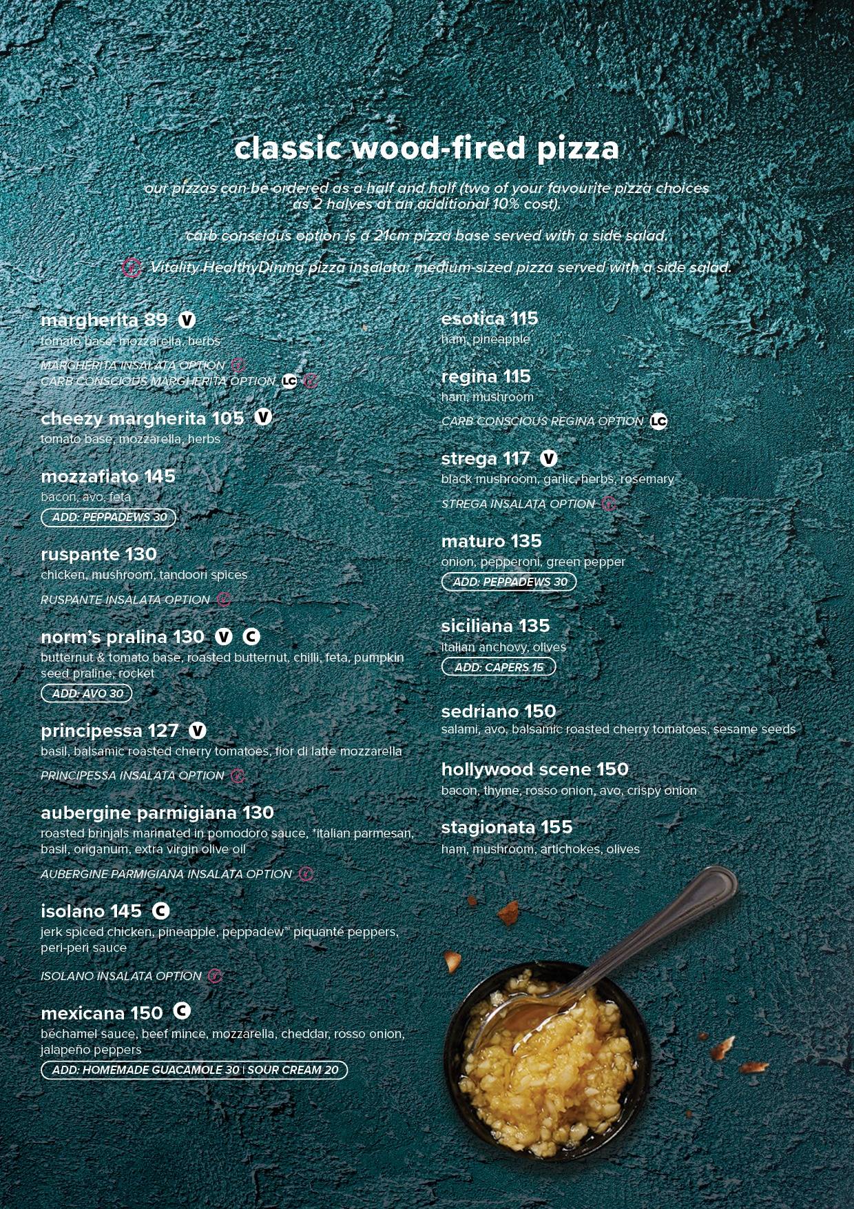 Menu at Col'Cacchio Gateway restaurant, Durban, Shop G320