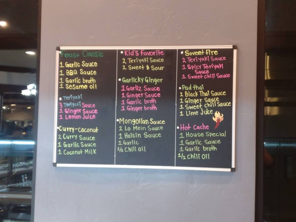 Menu at Feast Buffet restaurant, Orem