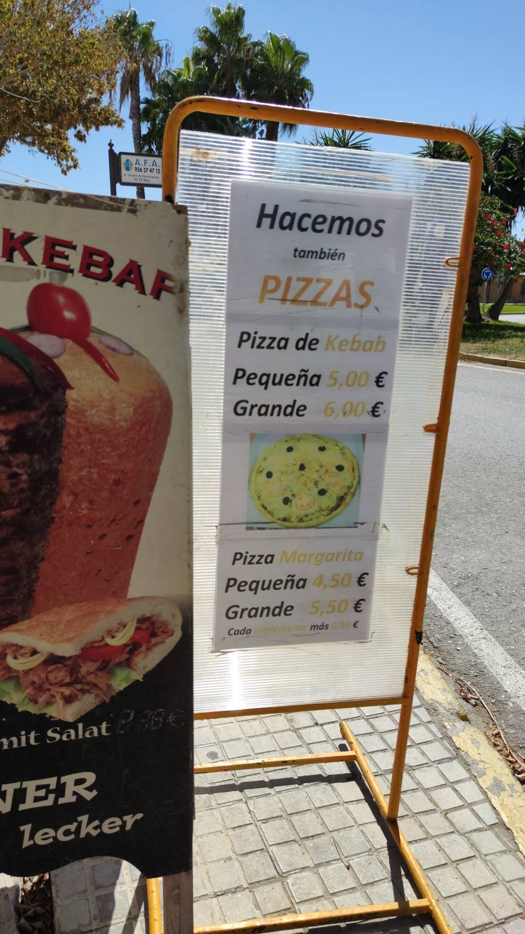 Carta del restaurante Kebab - Pizza La Eurasia, Chipiona