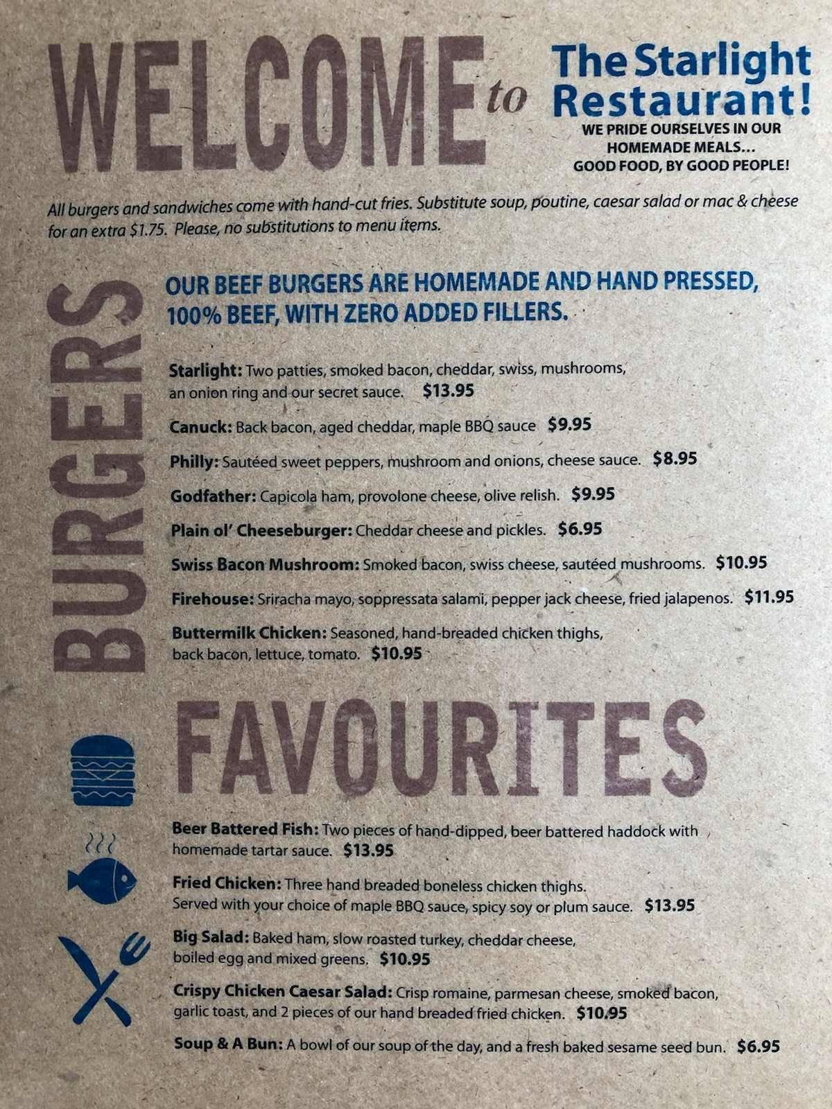 Menu at The 40th Street Grill restaurant, Prince Albert