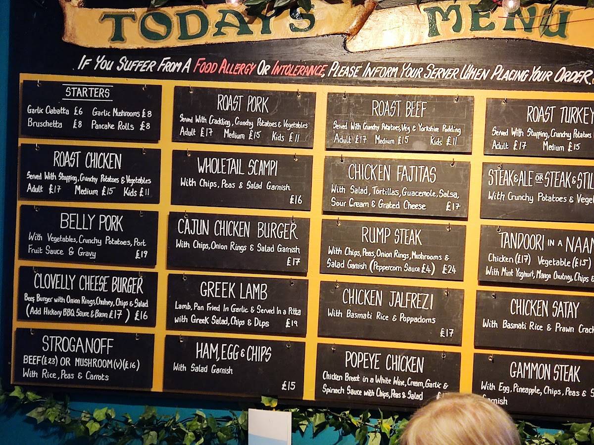 Menu at Clovelly Bay Inn pub & bar, Plymouth