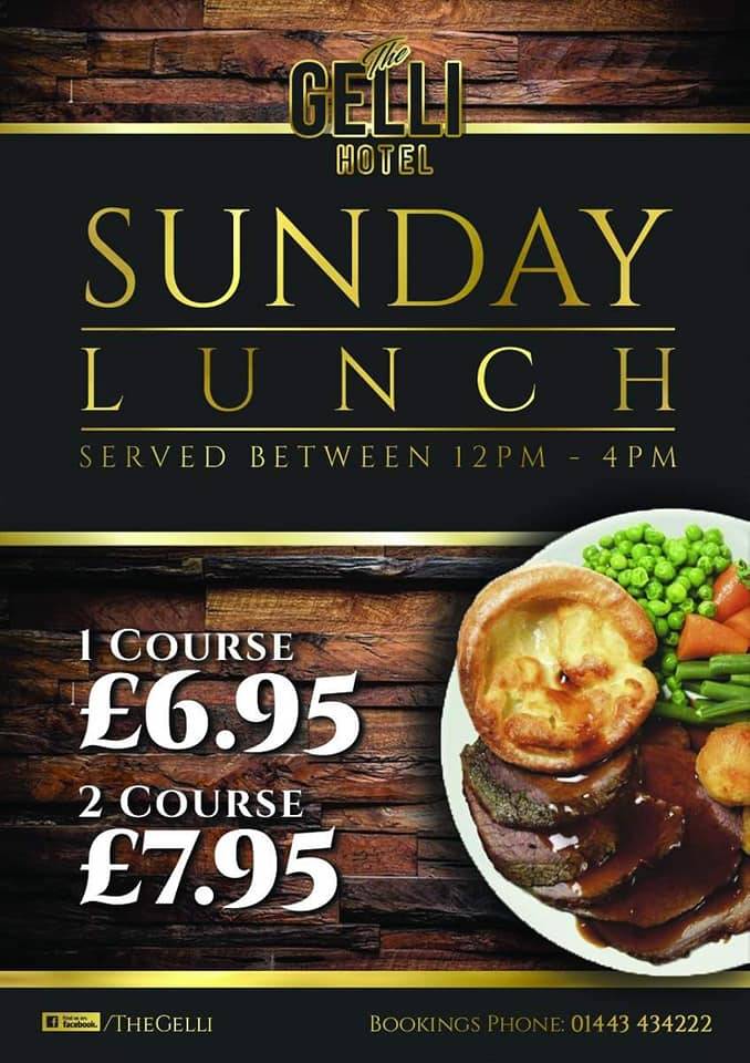 Menu at The Gelli Hotel pub & bar, Pentre