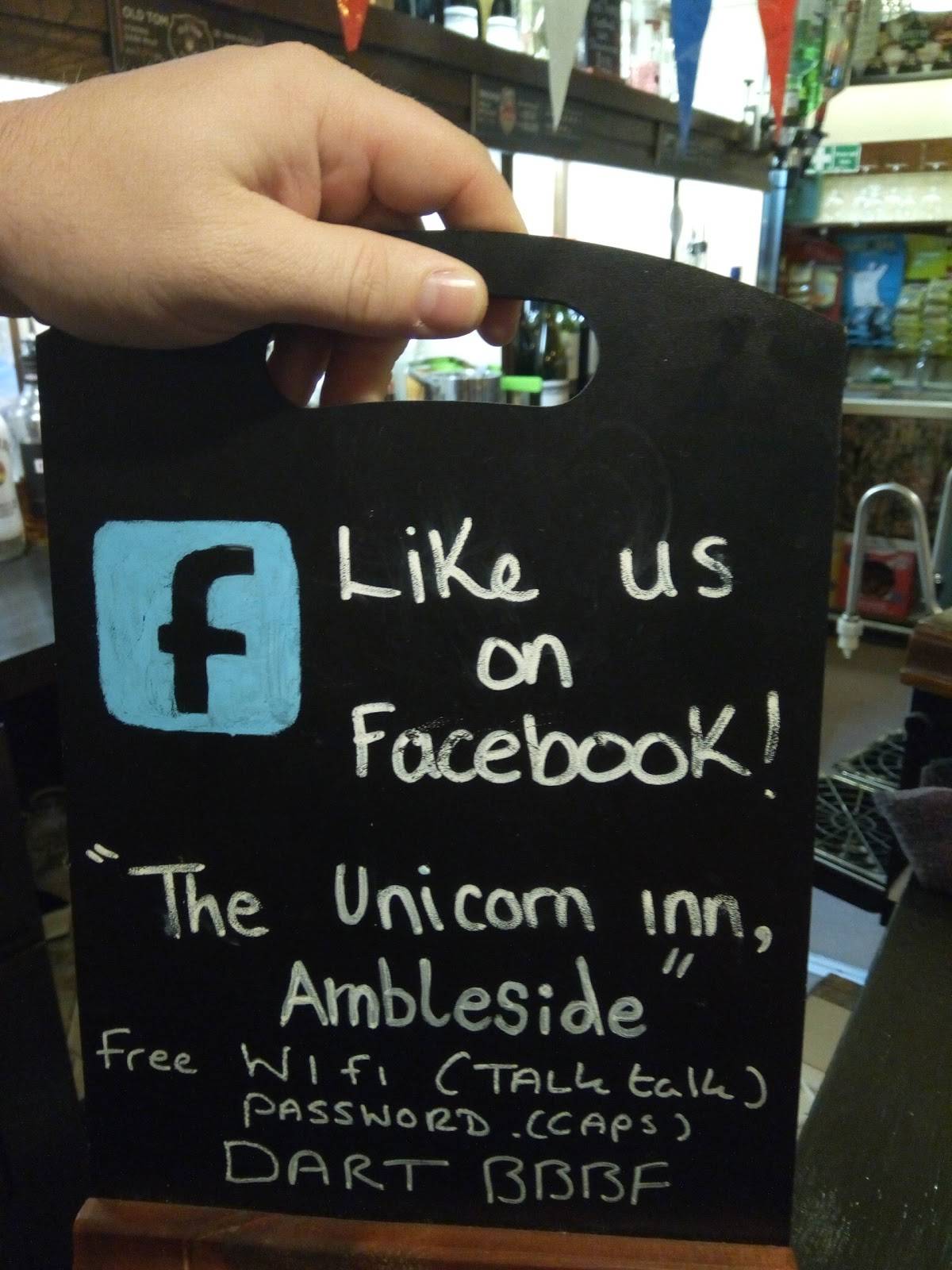 Menu at The Unicorn Ambleside pub & bar, Ambleside