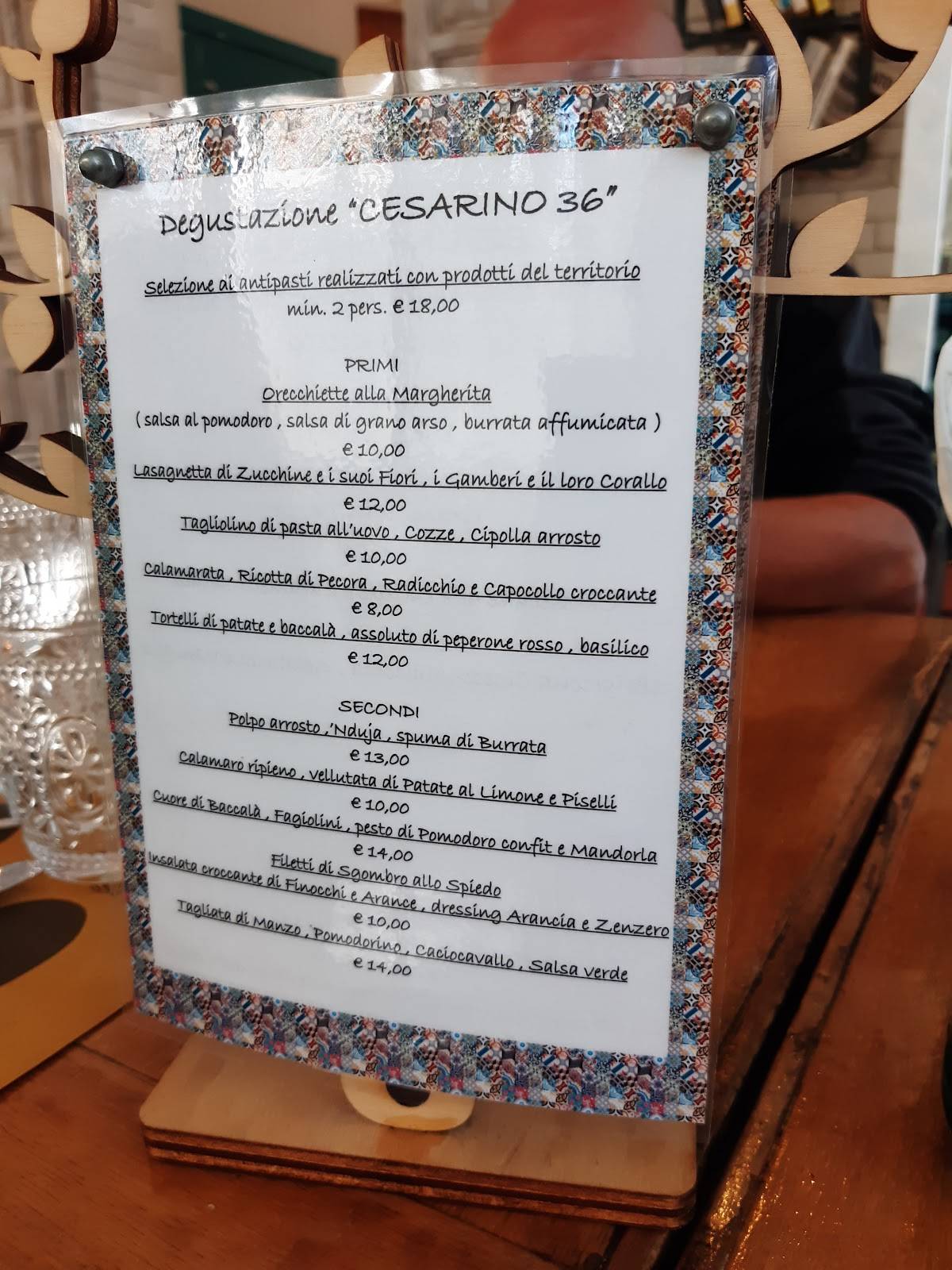 Menu da Cesarino 36 ristorante, Castellana Grotte