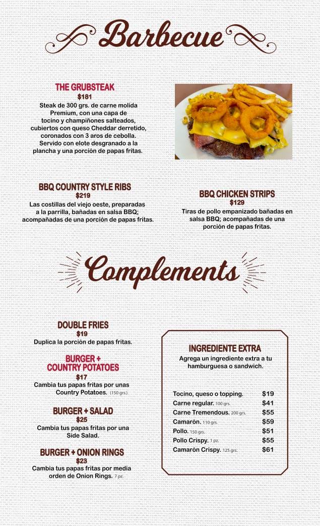 Carta del restaurante Countrybreak Bosques, Aguascalientes, Monte ...