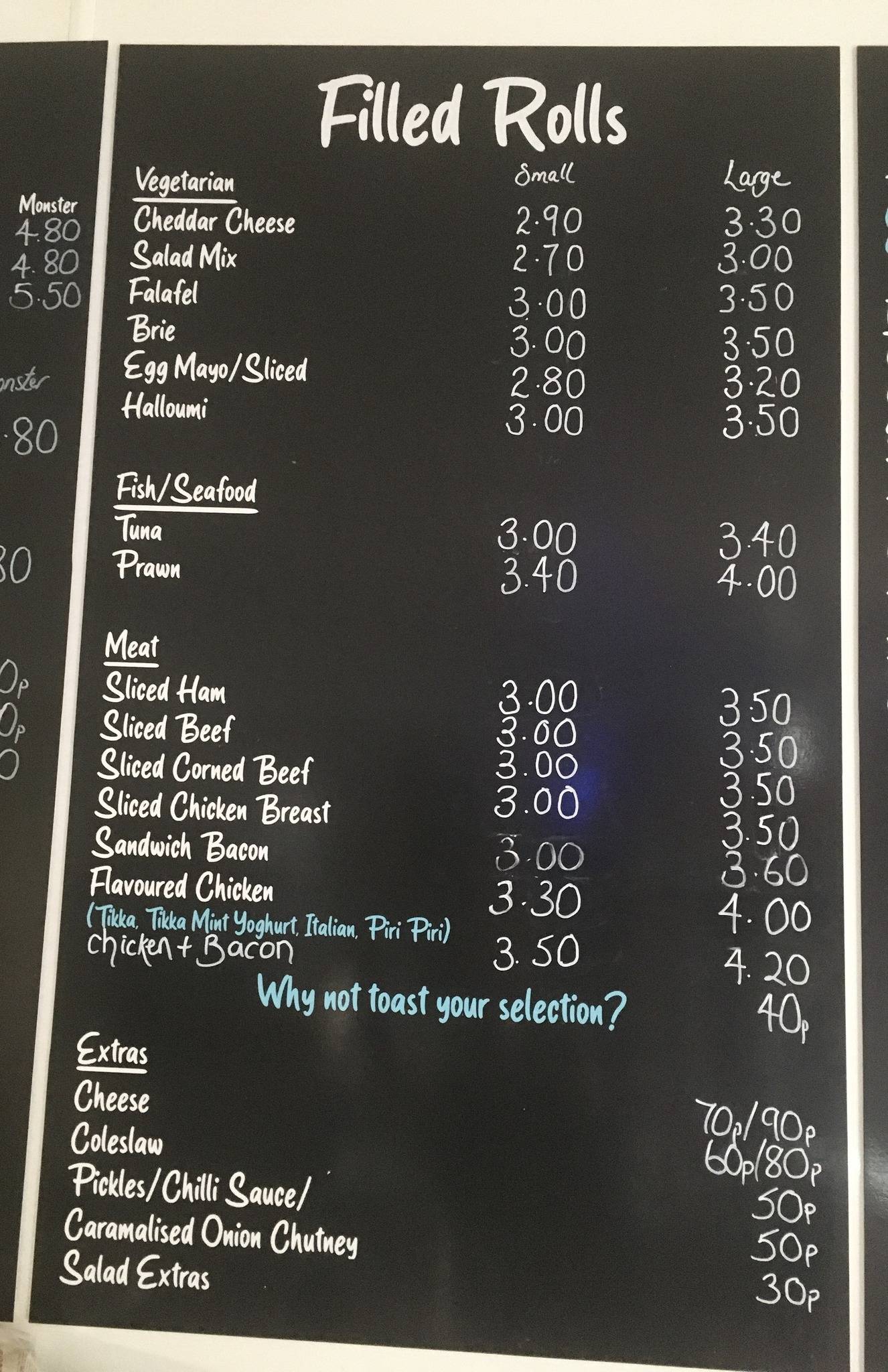 Menu at Crumbs on the Green fast food, Derby