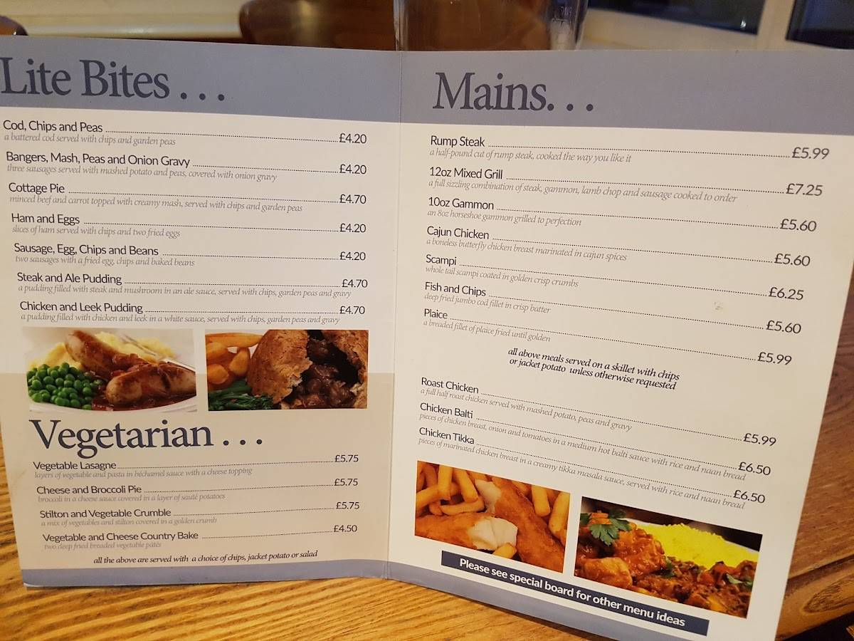 Menu at Doctor Johnson Public House, Lichfield, 116 Netherstowe