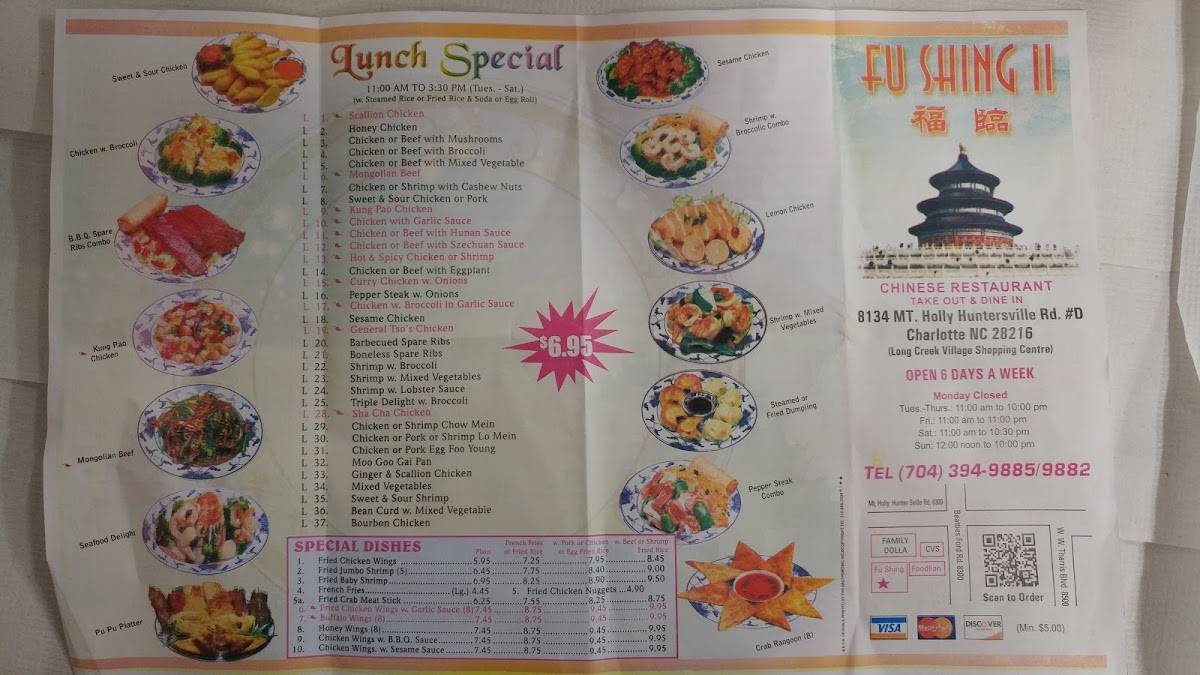 Menu at FU SHING restaurant, Charlotte, Mt Holly-Huntersville Rd