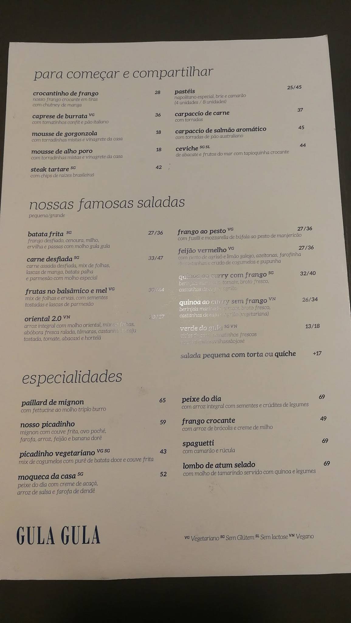 Menu em Gula Gula Restaurante, São Paulo