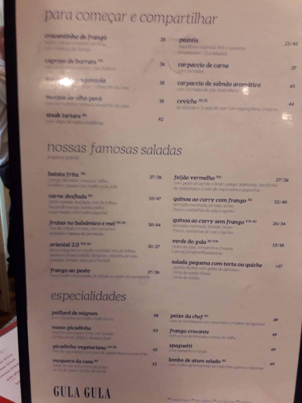 Menu em Gula Gula Restaurante, São Paulo