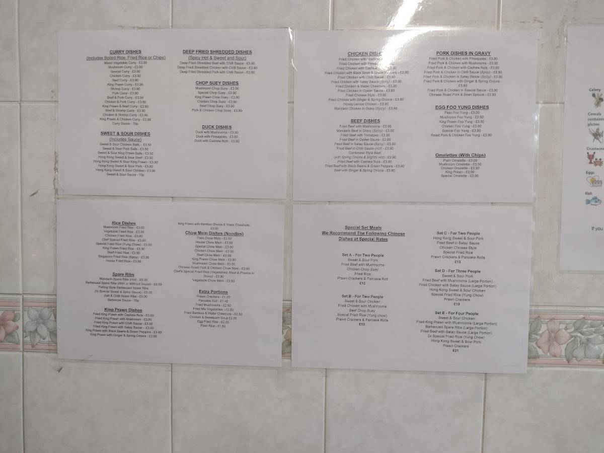 Menu at Kam Too fast food, Portsmouth