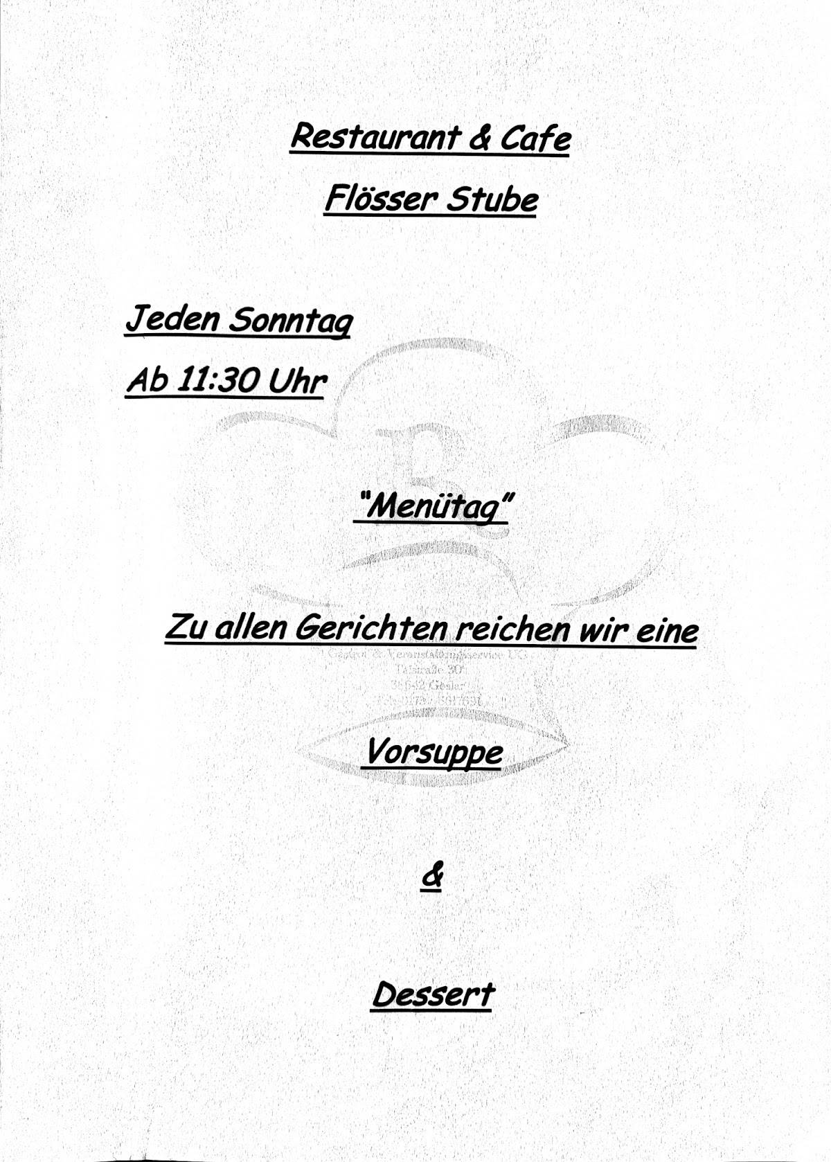 Speisekarte von Flösser Stube Oker restaurant, Goslar