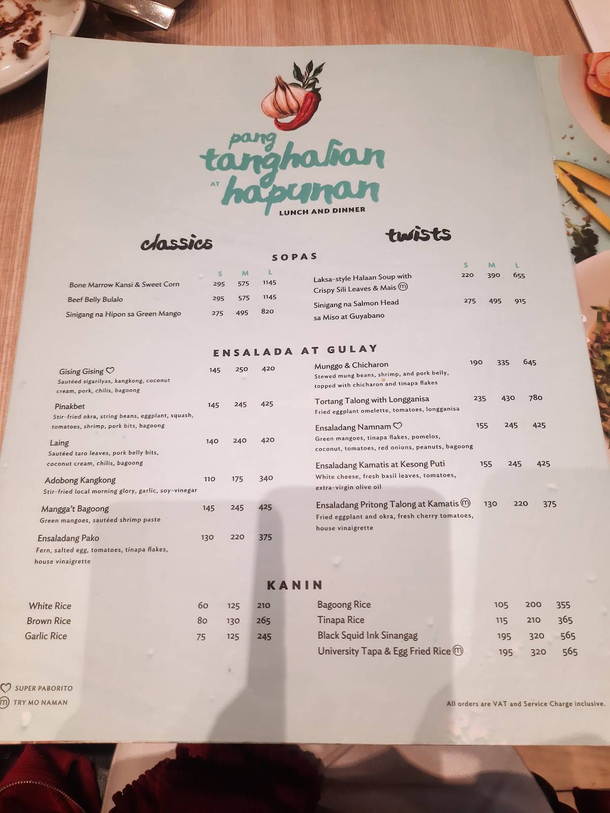 Menu at Manam Café restaurant, Mandaluyong, G/F The Podium