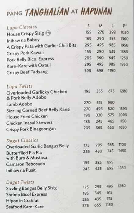 Menu at Manam Café restaurant, Mandaluyong, G/F The Podium