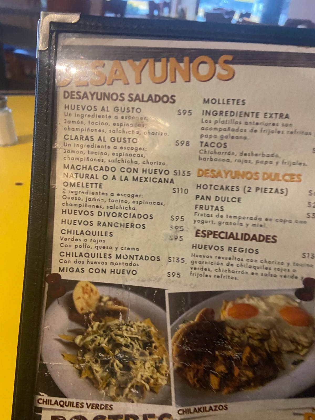 Carta del restaurante El Palmito, Monterrey, Av. Eugenio Garza Sada #3973