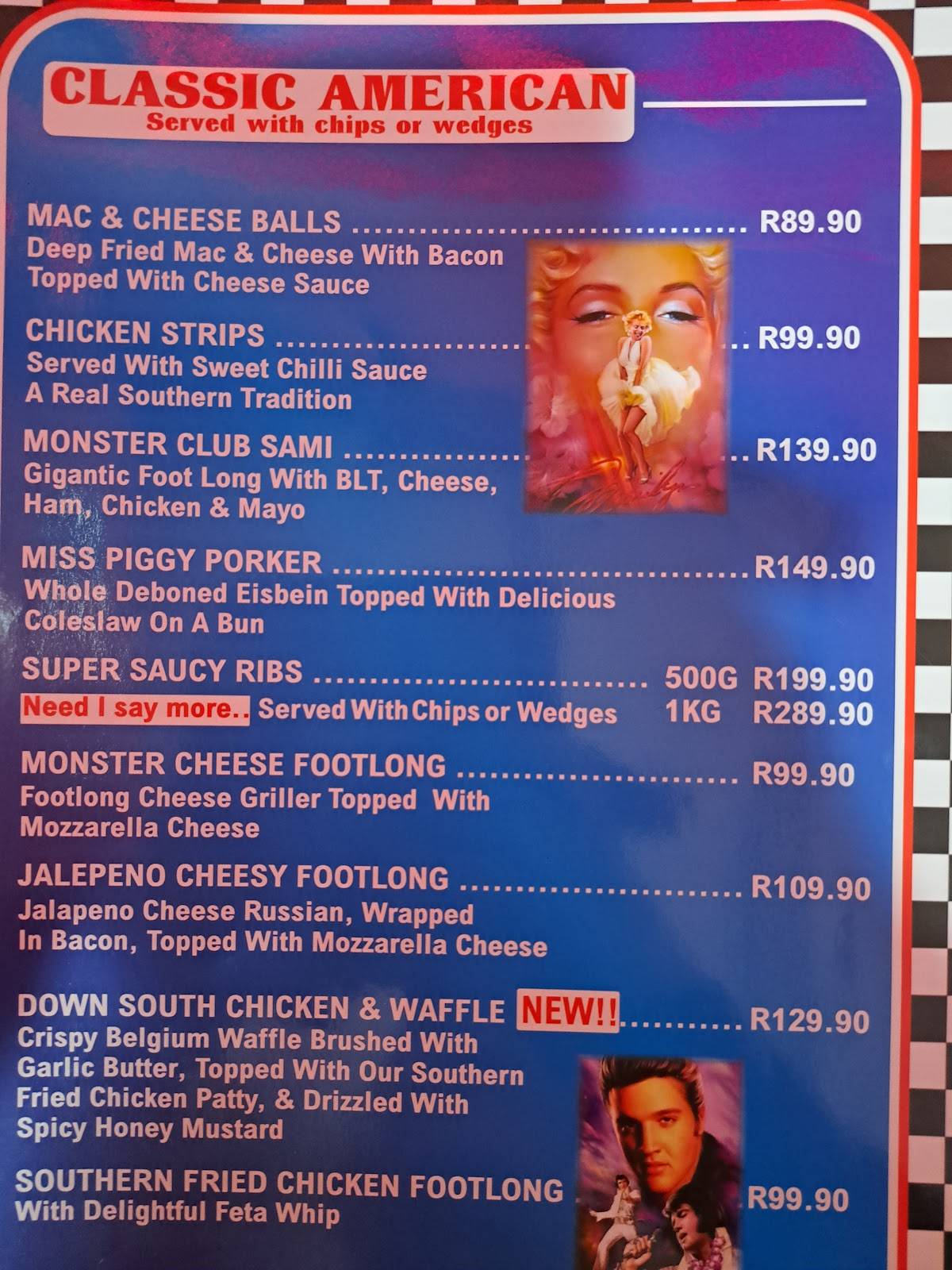 Menu at Mustang Sally's Pub & Diner Montana, Pretoria