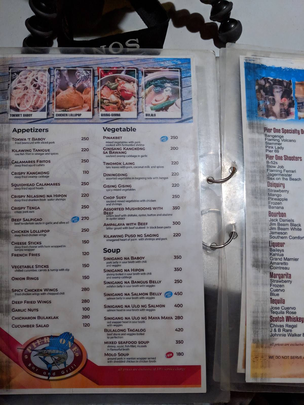Menu at Pier One Bar & Grill, Subic Bay Freeport Zone, Lot 249 ...