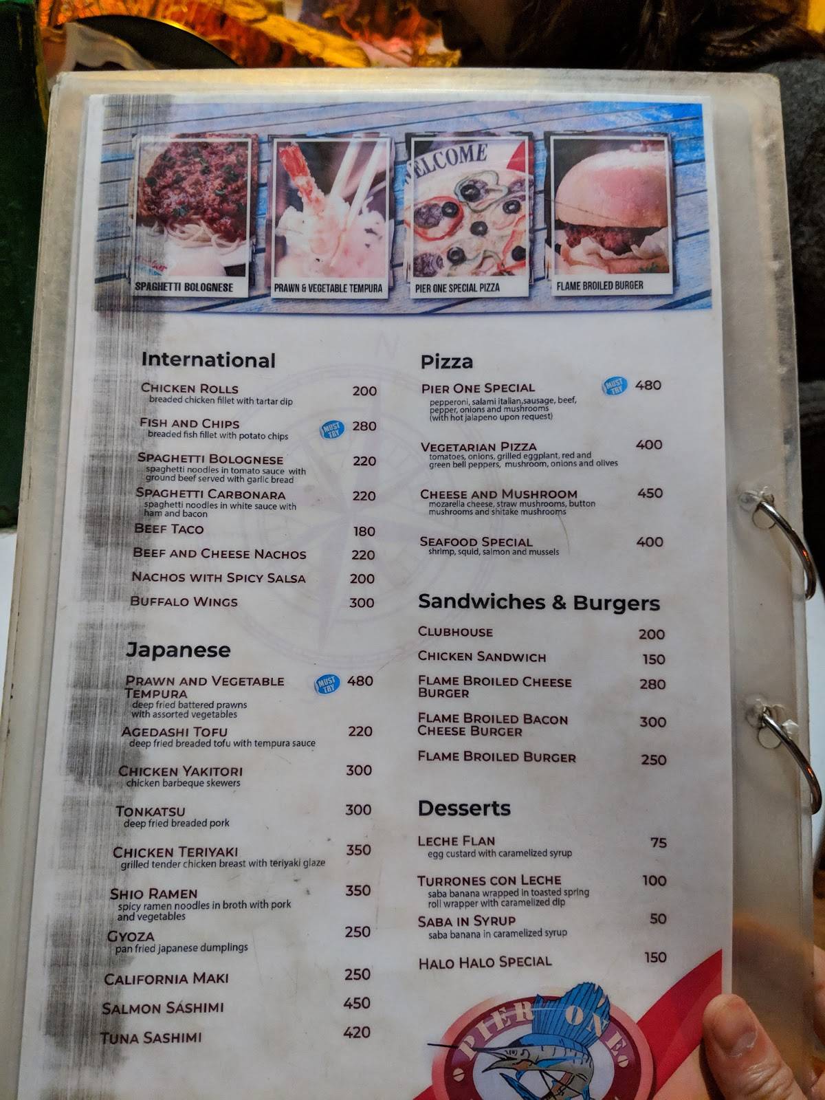 Menu at Pier One Bar & Grill, Subic Bay Freeport Zone, Lot 249 ...